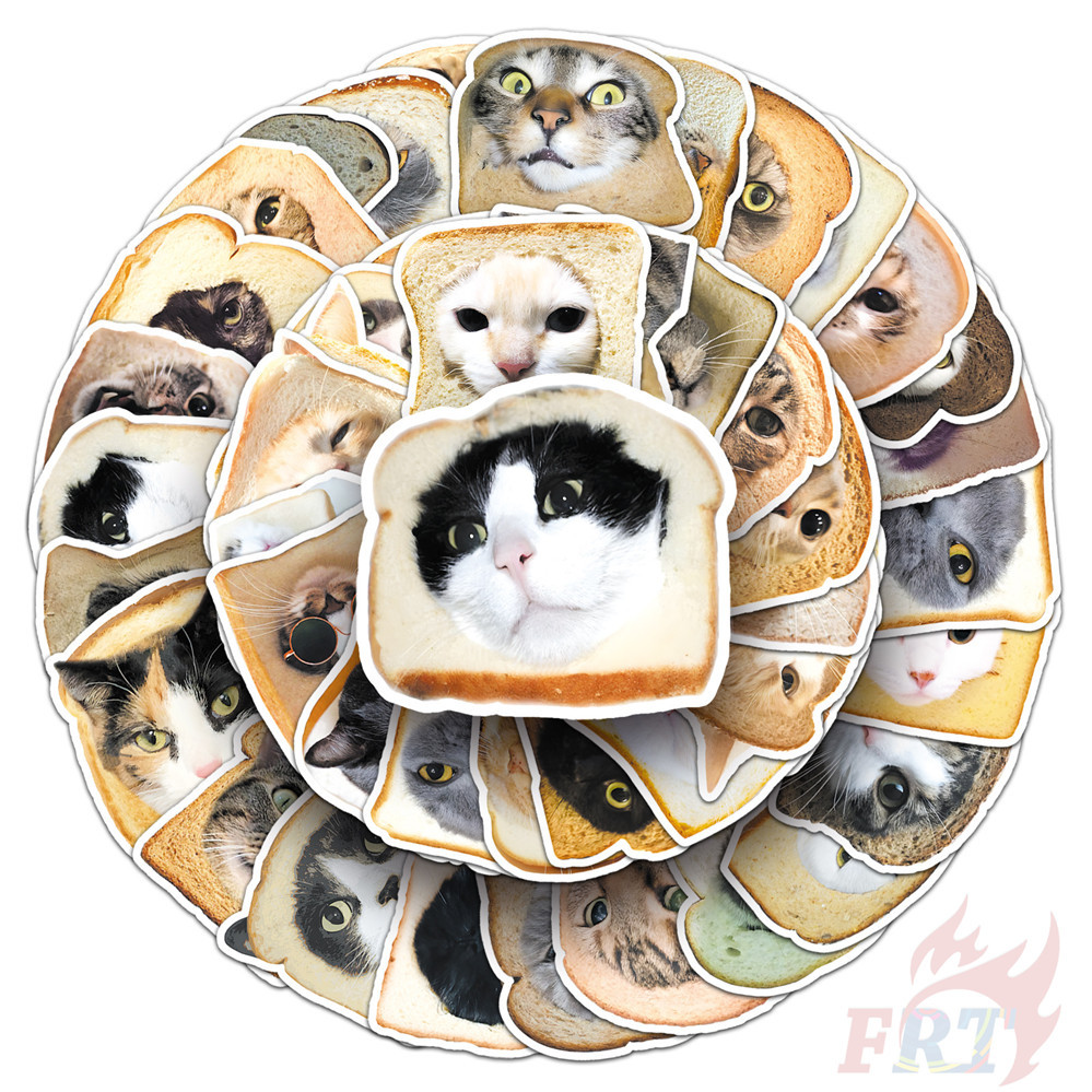 50ชิ้น/เซ็ต สติ๊กเกอร์ Toast Cats Series 01 ตลก DIY สติ๊กเกอร์กันน้ํา ...