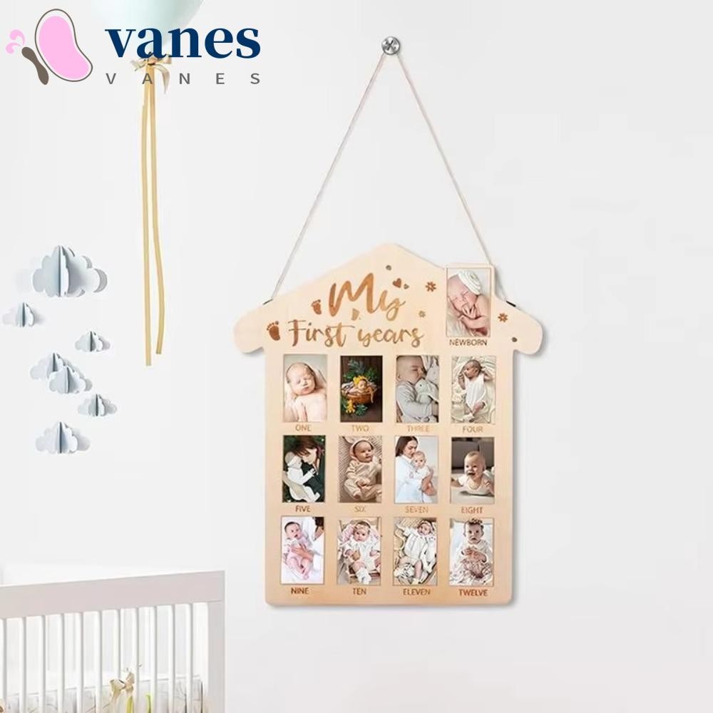 VANES1 Babys กรอบรูปปีแรก, ที่ระลึกไม้ 12 เดือน Milestone Board ...