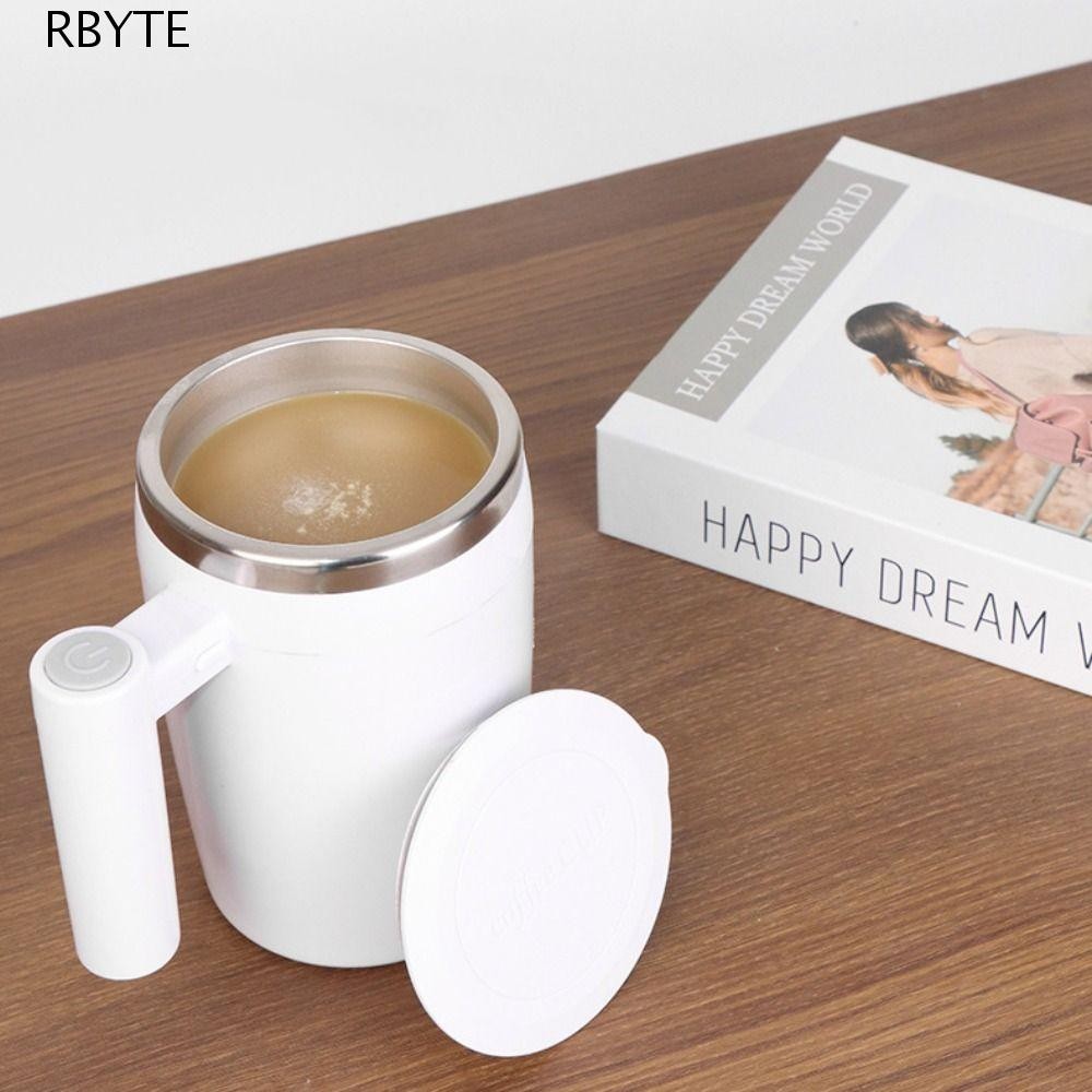 RBYTE แก้วกวนตัวเอง, 380ML แม่เหล็กอัตโนมัติกวนแก้วกาแฟ,สแตนเลสแบบพกพาด้านล่างกันลื่น USB ชาร์จ ...