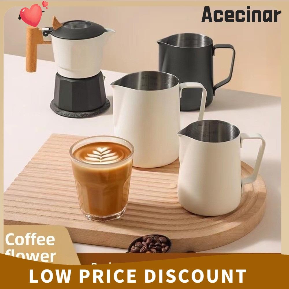 ACECINAR กาแฟนม Frothing เหยือก, ที่แม่นยําขนาด 350ml กาแฟ Frother นม ...
