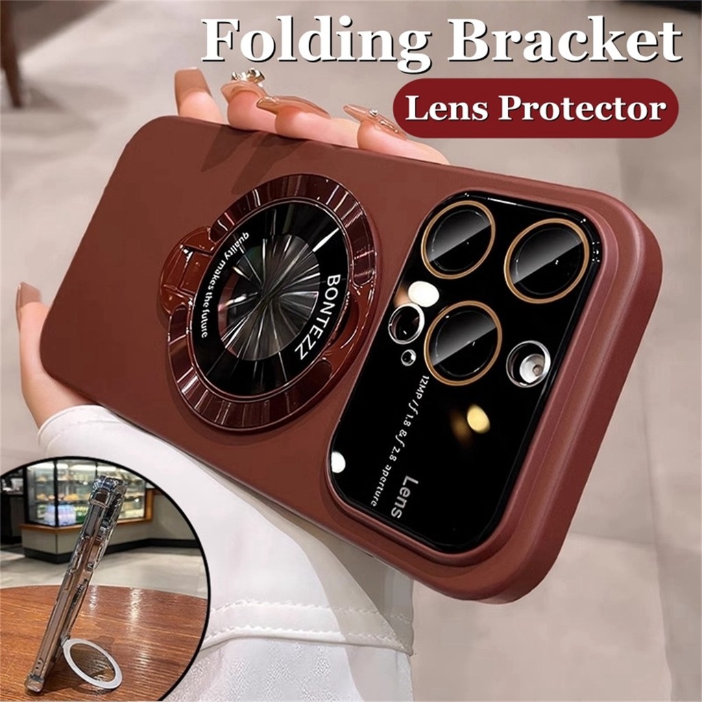 Magnetic Flip Bracket เคสโทรศัพท์สําหรับ IPhone 16 Pro Max 15 14 13 12 ...