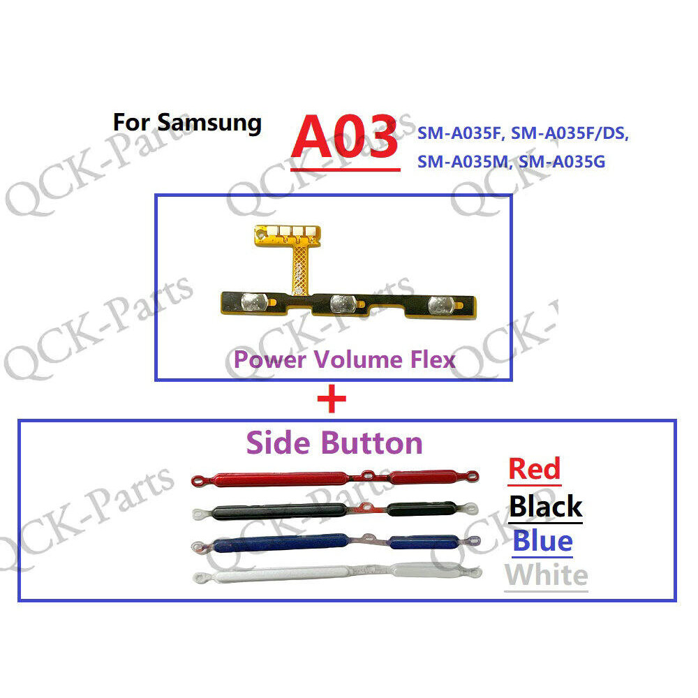 สําหรับ Samsung Galaxy A03 SM-A035F สวิตช์ไฟเปิดปิดปุ่มปรับระดับเสียง ...