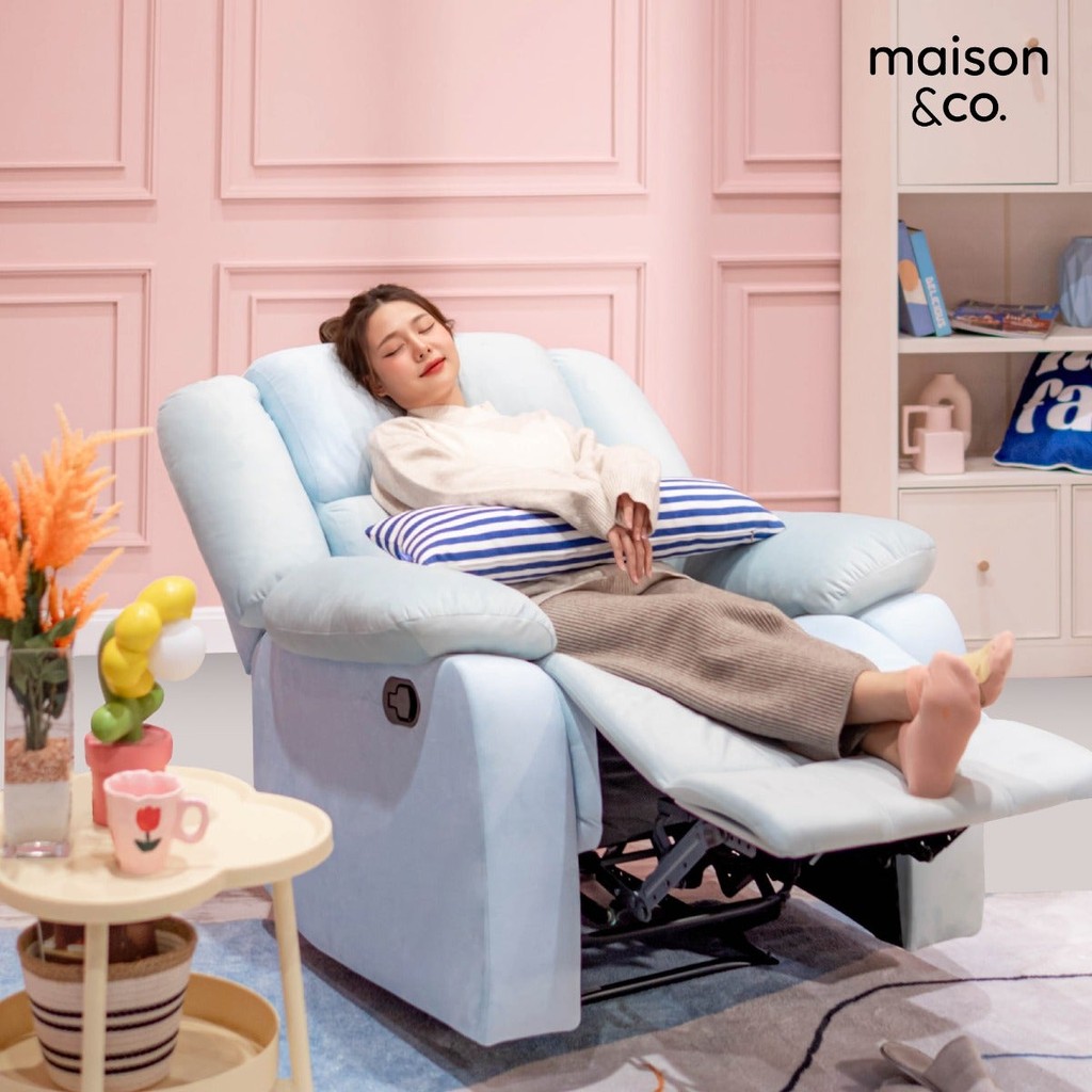 SB Design Square เก้าอี้พักผ่อน รุ่น DERBY -สีฟ้า (98x95x100 ซม.) แบรนด์ MAISON&CO. | Shopee ...