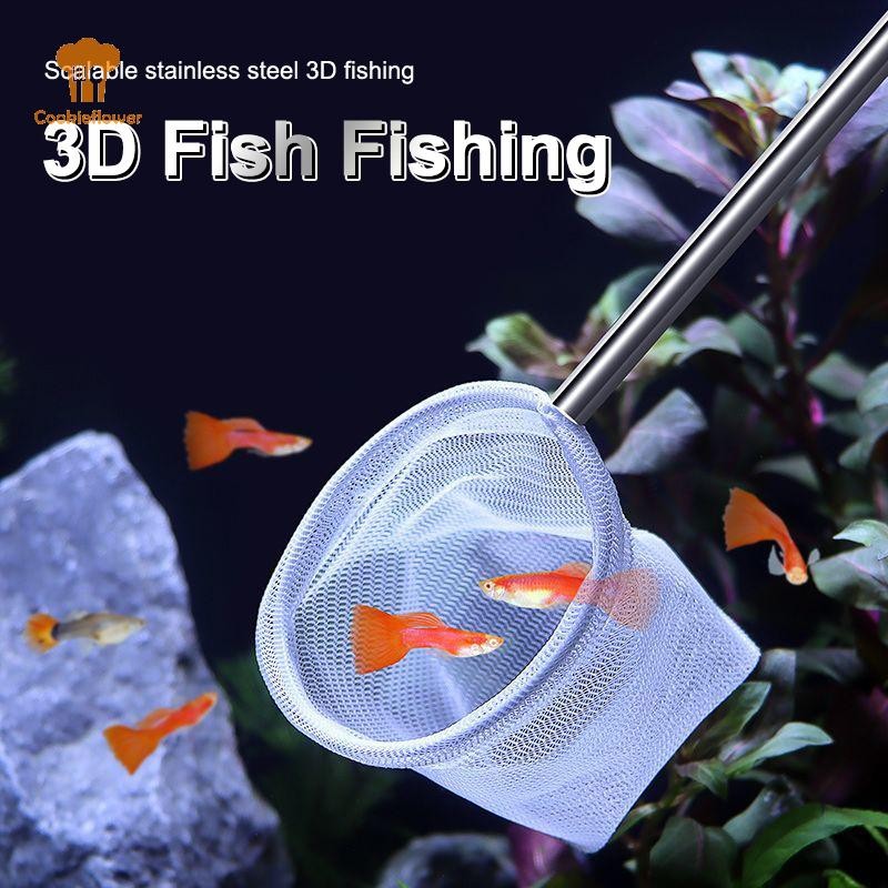 Ckfr ยืดหยุ่น Aquarium Fish Catch Net Fishnet Retractable Fish Scoop ...