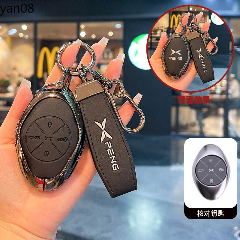มาใหม่xiaopeng Xpeng P5 P7 G3 G6 G9 G3i 2021 2022 2023 หนังโลหะกุญแจรถFob Shellผู้ถือพวงกุญแจ ...