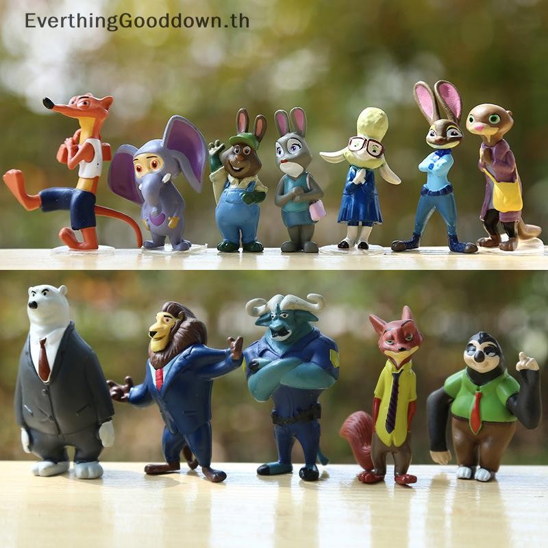 Ever 12 ชิ้น/เซ็ต Zootopia สัตว์ Action Figure ของเล่นกระต่าย Judy ...