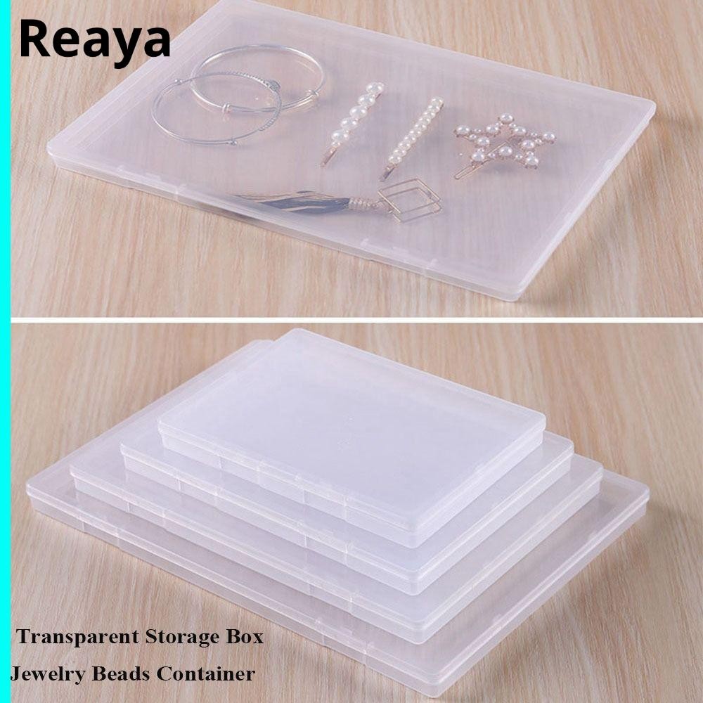 REAYA กล่องเก็บเครื่องประดับลูกปัดพลาสติกโปร่งใส 4 ขนาด สำหรับจัดเก็บ ...