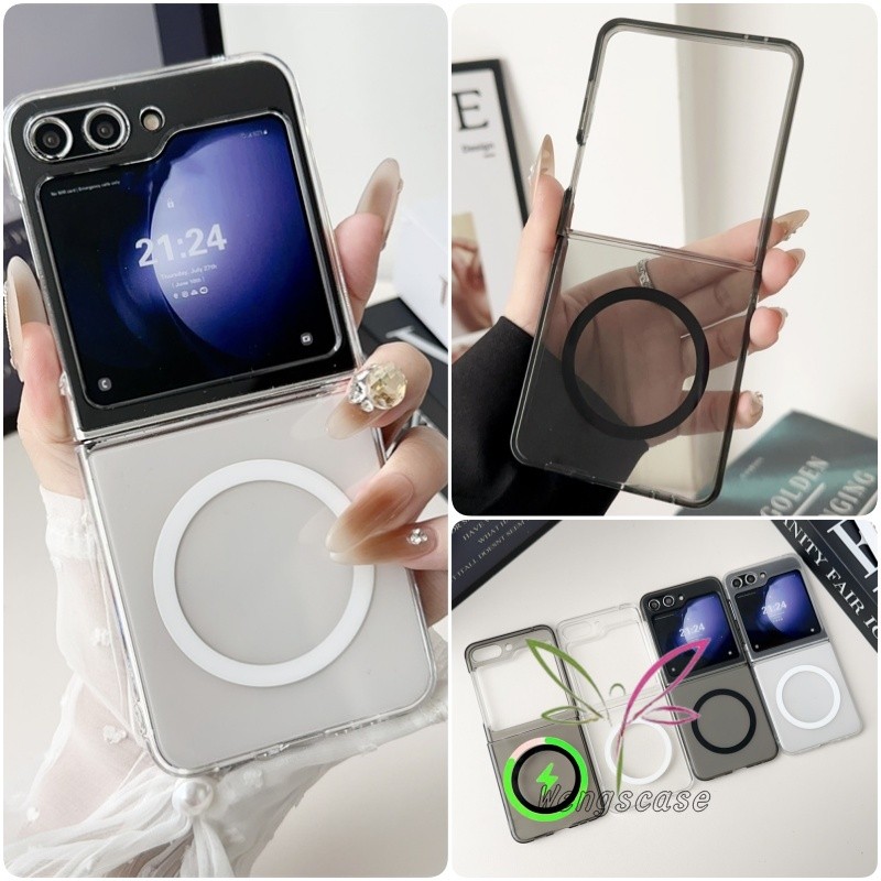 Magnetic Slim Matte Clear Black Hard PC Case Casing Samsung Galaxy Z ...