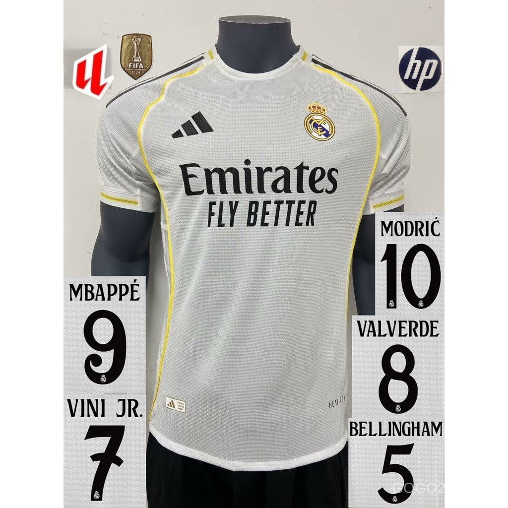 S-XXL Player Edition: 25/26 ใหม่/เรอัลมาดริด/บ้าน/เสื้อฟุตบอลชายคุณภาพ ...