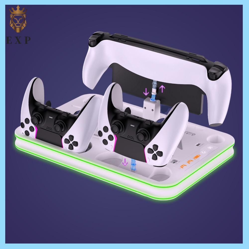 [explosion1.th] แท่นระบายความร้อนแนวตั้งสถานีชาร์จคอนโทรลเลอร์คู่สําหรับ PS5 Pro/PS5 Slim/PS5 ...