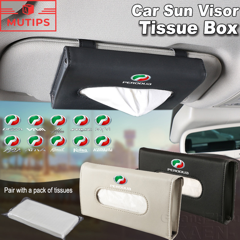 Perodua หนังกล่องกระดาษทิชชูรถ Sun Visor กล่องกระดาษทิชชู Sunroof ...