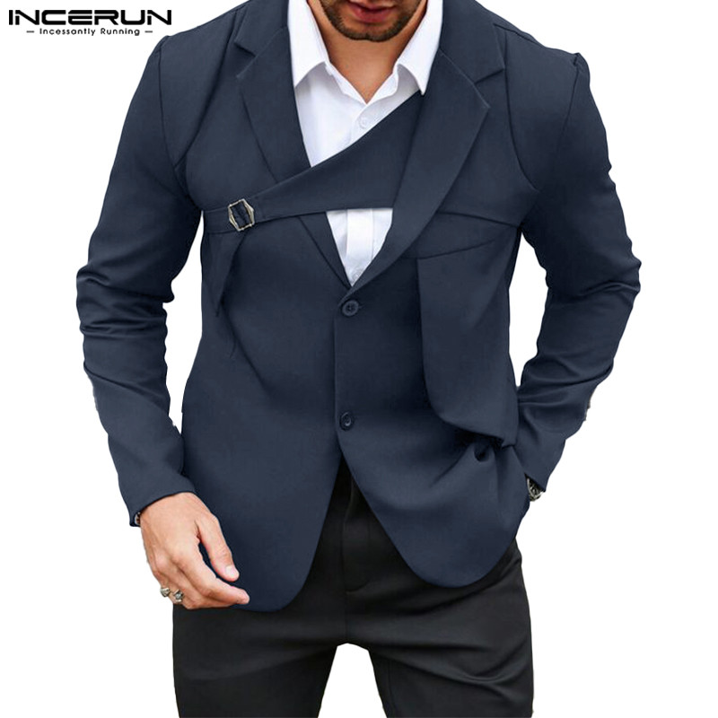 Incerun Men Vintage Fashion Deconstructing Design Long Sleeve Casual ...