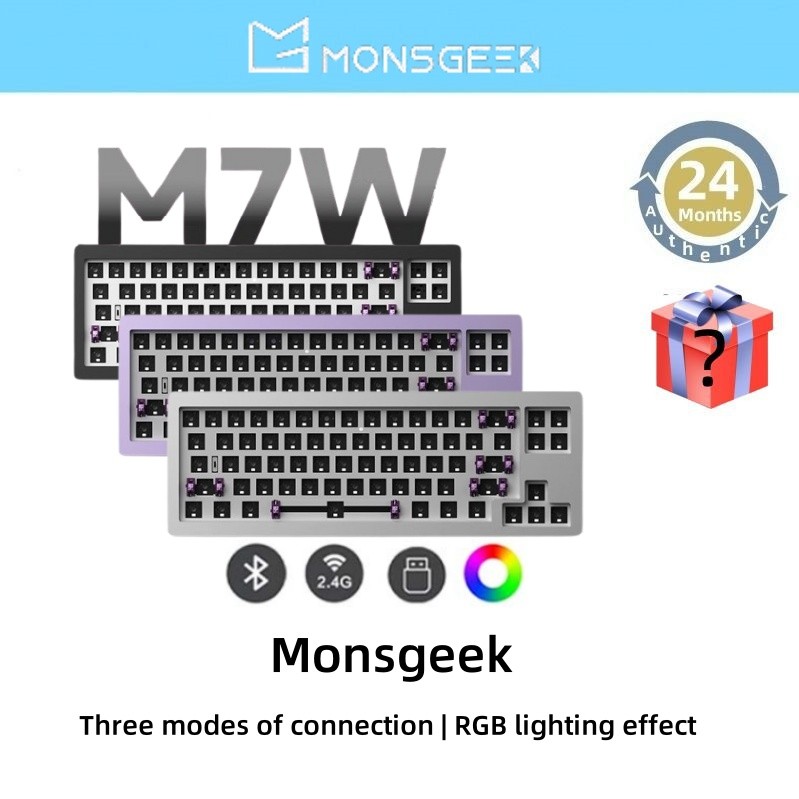 Monsgeek m7w ที่กําหนดเองสอบจําลองที่สามชุดอลูมิเนียมอัลลอยด์ 68 พร้อมวิดีโอเกมไม่กระแทกแบบเต็ม ...