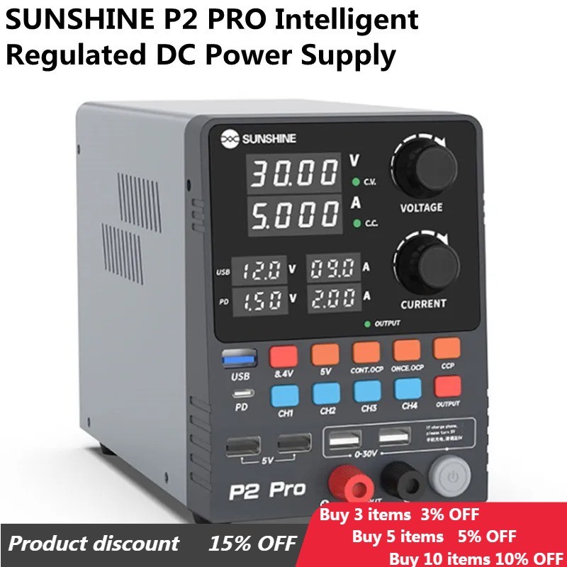 Sunshine P2 PRO แหล่งจ่ายไฟ DC อัจฉริยะ 30V 5A ตัวควบคุมแรงดันไฟฟ้า 65W ...