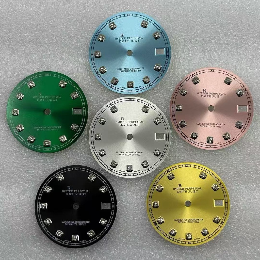 Log Sun Pattern Diamond Face Dial เส้นผ่านศูนย์กลาง 28.5 มม. ปรับให้ ...