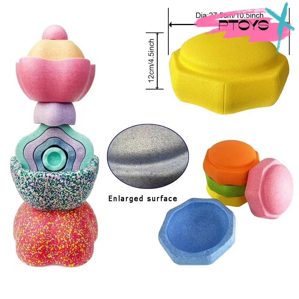 Ptoys บล็อกบาลานซ์ ส่งเสริมการประสานงาน Epp Stepping Stones Foam, เกมประสาทสัมผัสสมดุลอุปสรรคหิน ...