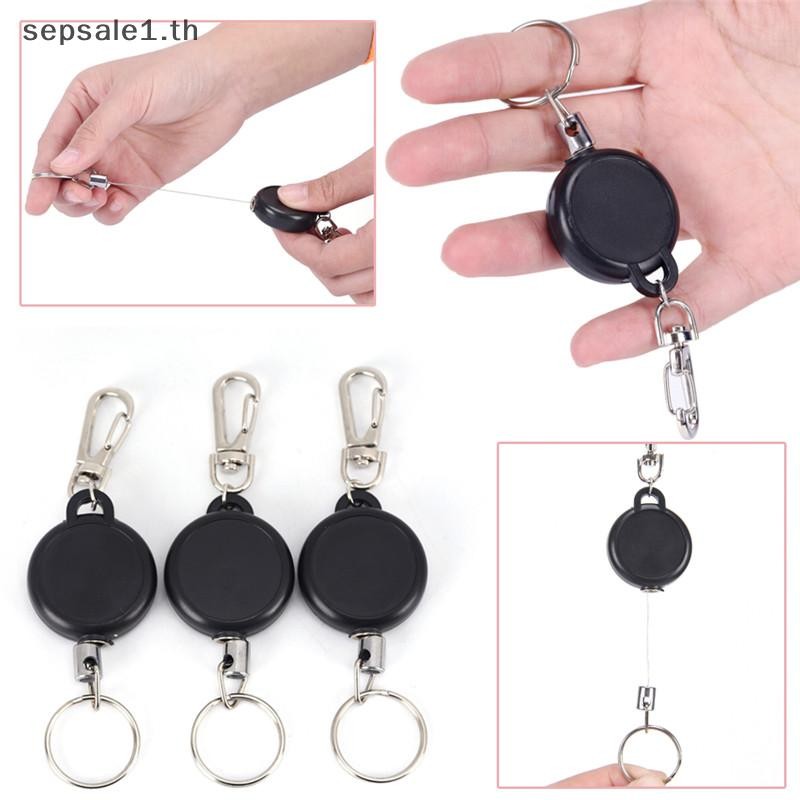 # Sale # Retractable Key Chain Reel สายเหล็ก Recoil Belt Ring Badge ...