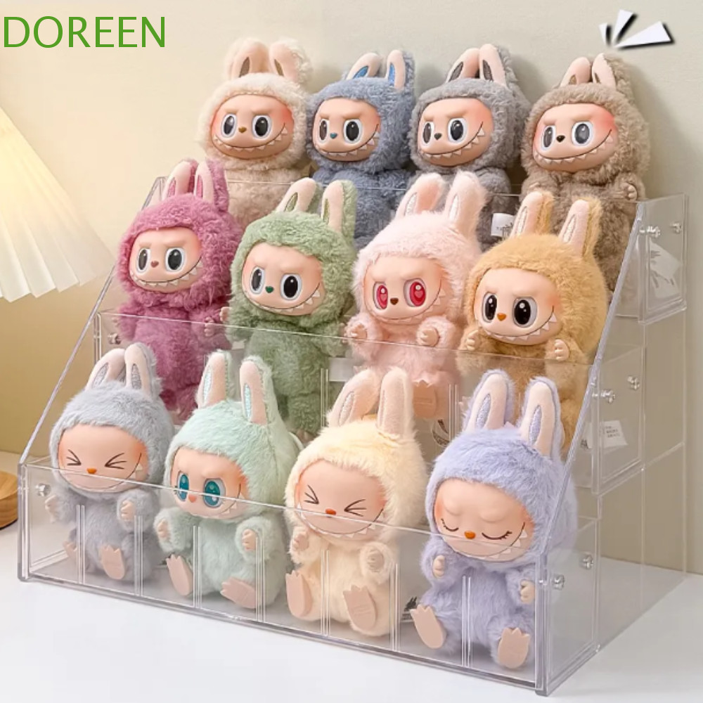 Doreen Labubu ขาตั้งจอแสดงผล,กันน้ําโปร่งใส Labubu จี้กล่องแสดง,ตัวเลข ...