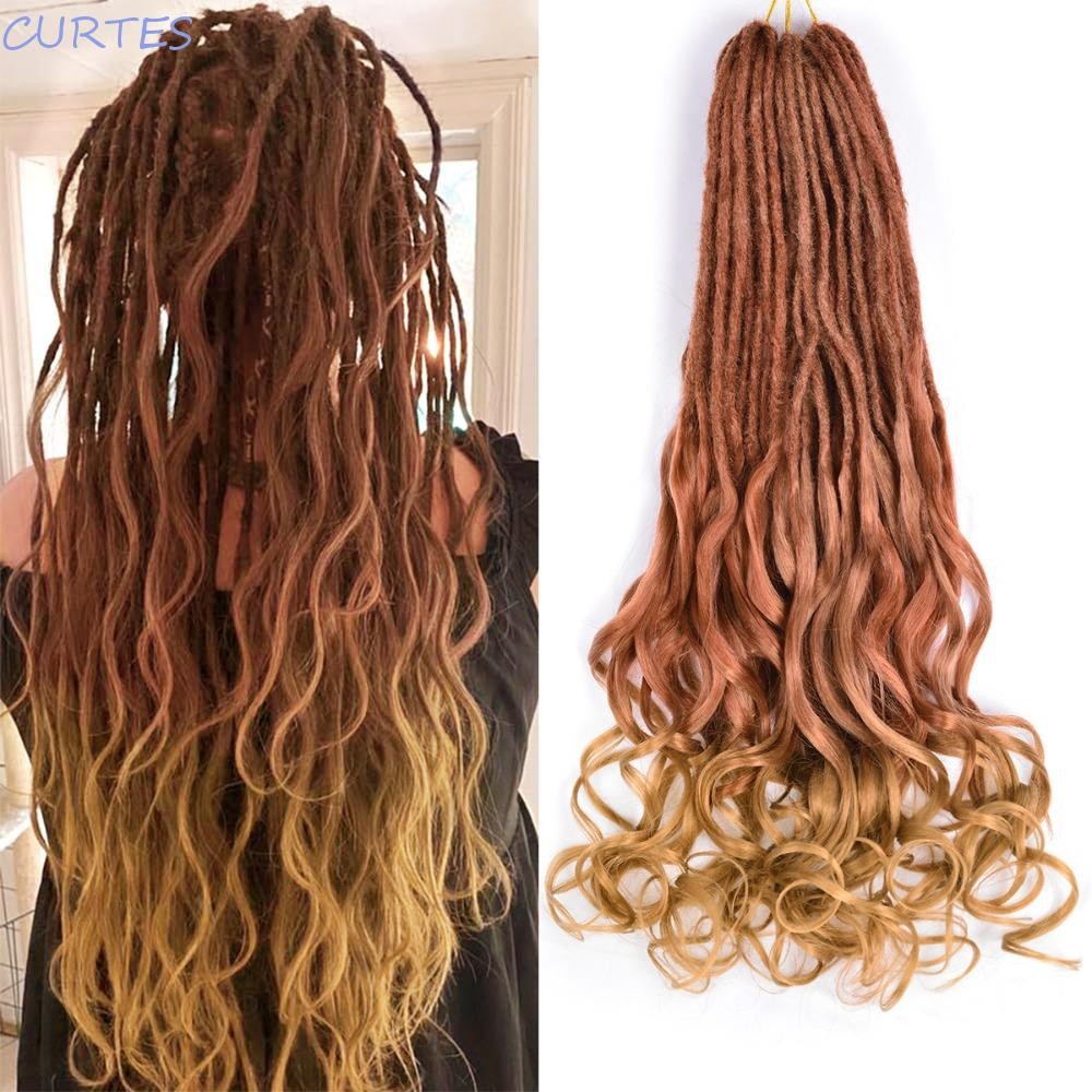Curtes 10 เส้น French Curl Dreadlocks, ธรรมชาติ Ombre โครเชต์สังเคราะห์ ...