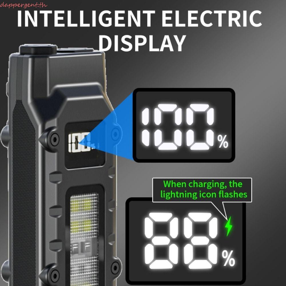 DAPPERGENT ไฟฉายขนาดเล็ก, ชาร์จด้วยคลิปปากกาไฟฉายพกพา, มัลติฟังก์ชั่นกันน้ํา LED Side Floodlight ...