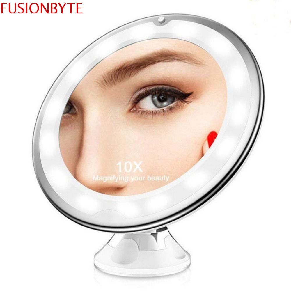 FUSIONBYTE กระจกแต่งหน้า, ไฟเติม LED แบบขยาย 10 เท่า, สร้างสรรค์พร้อมสวิตช์สัมผัสแบบเติมแสง 360 ...