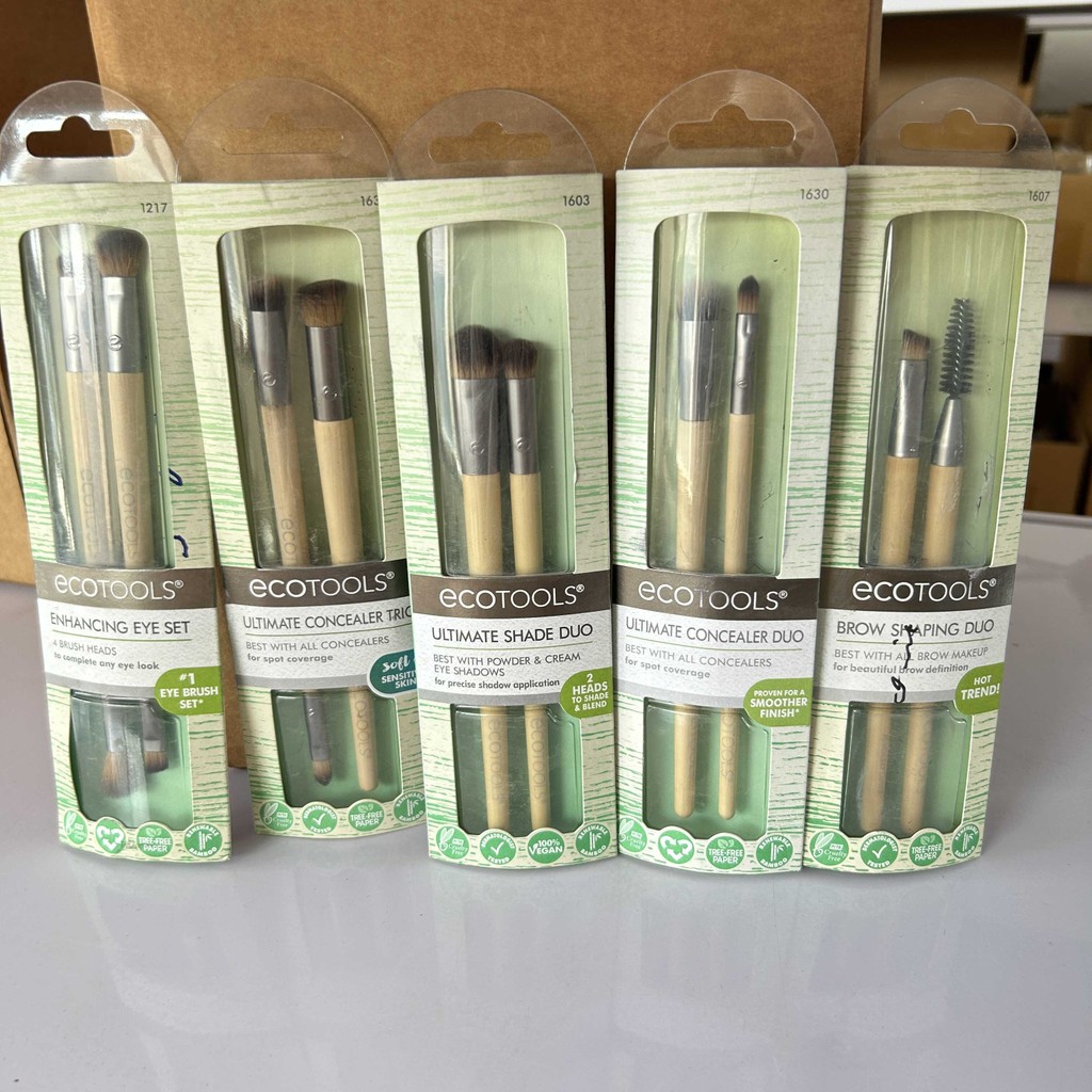 Ecotools Duo Brush Set แปรงอายแชโดว์ แปรงคอนซีลเลอร์ แปรงคิ้ว แปรงคิ้ว ...