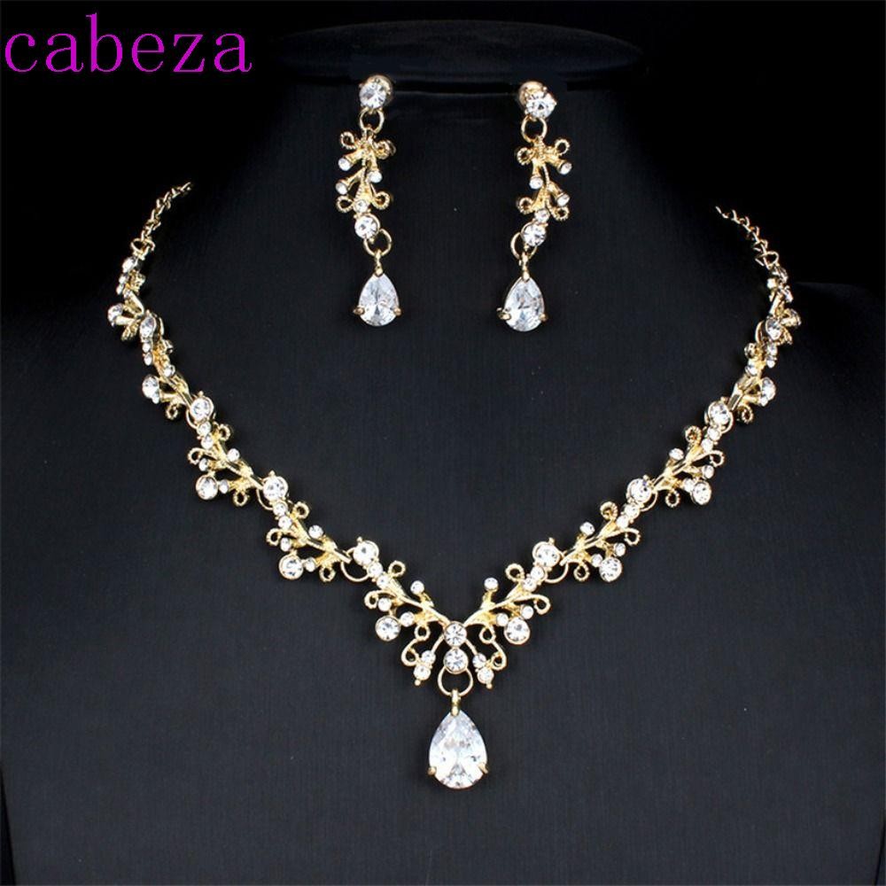 สร้อยคอ CABEZA,ชุดเครื่องประดับ Rhinestone Shining ประณีต,งานแต่งงาน ...