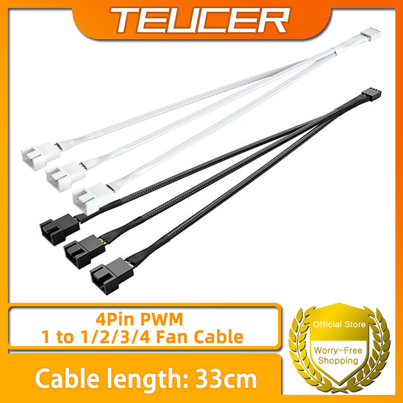 Teucer 4-Pin Splitter Cable 4 Pin 1 ถึง 3 Way PWM Fan Splitter Cable ...