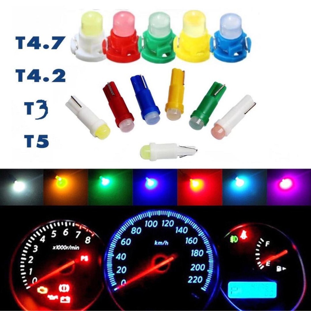 1pcs T5 T4.7 T4.2 T3 SMD Wedge Instrument Dashboard รถเมตรหลอดไฟ LED | Shopee Thailand