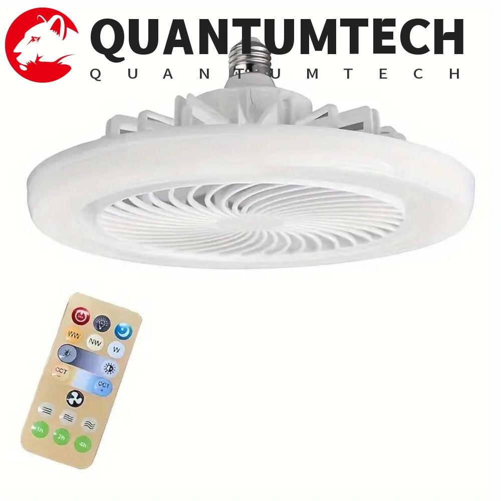 Quantumtech E27 พัดลมโคมไฟ, 360-องศาหมุน E27 พัดลม,รีโมทคอนโทรล E27 เกลียวผู้ถือโคมไฟ ABS หรี่ ...