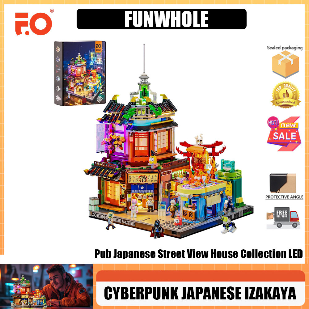 FUNWHOLE Cyberpunk Japanese IZAKAYA Lighting-Bbuilding-Bricks Set ...