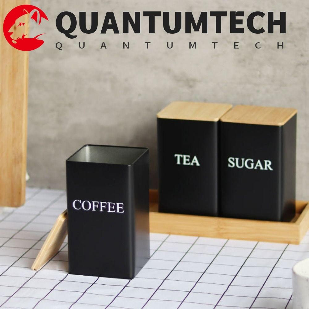QUANTUMTECH 3 ชิ้นกระป๋องชา,เหล็กไม้ไผ่กล่องขนม,เบ็ดเตล็ด Organizer Creative Minimalist แบบพกพา ...