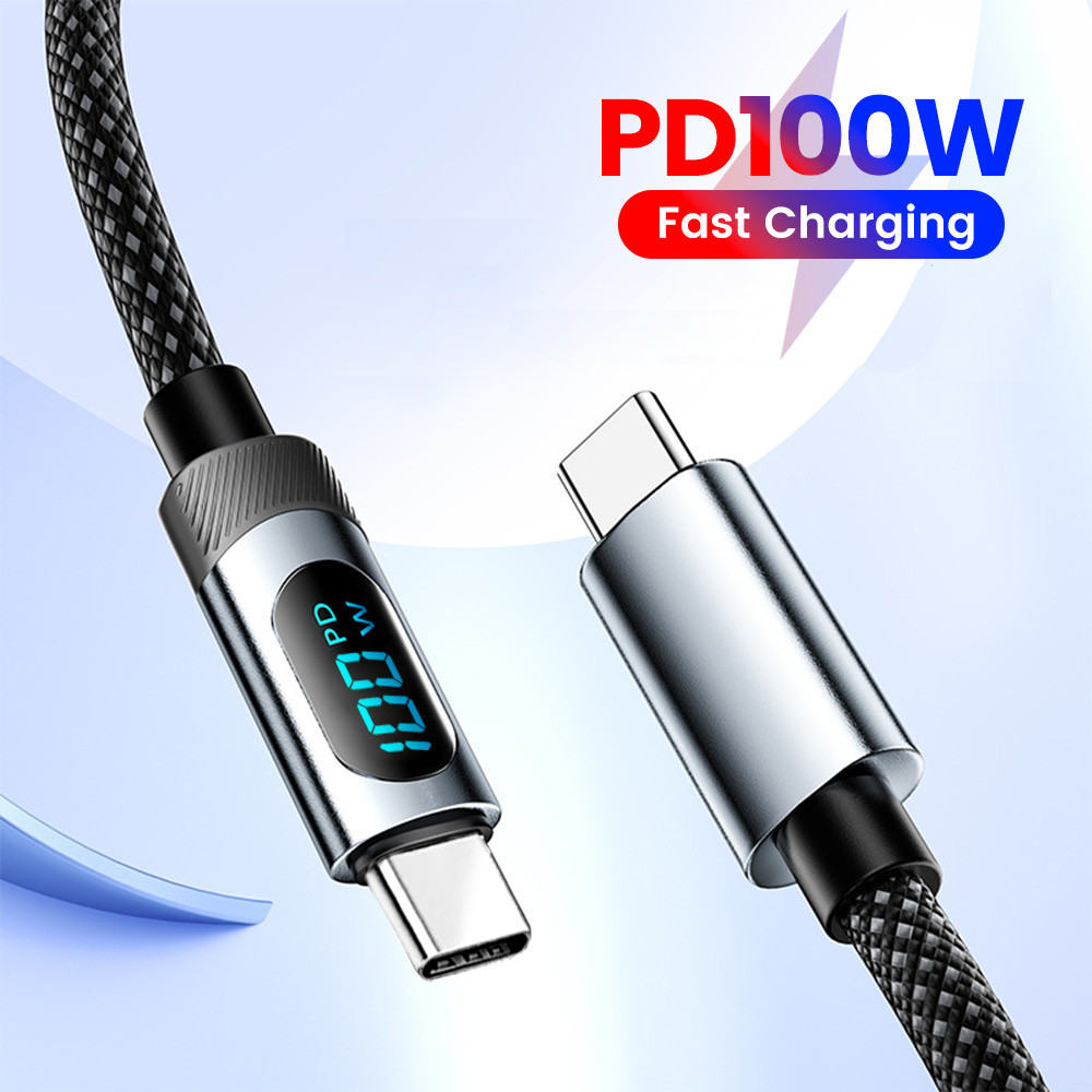 Twitch PD100W ไนลอนถักจอแสดงผลดิจิตอลอัจฉริยะ Fast Charging ประเภท C ...