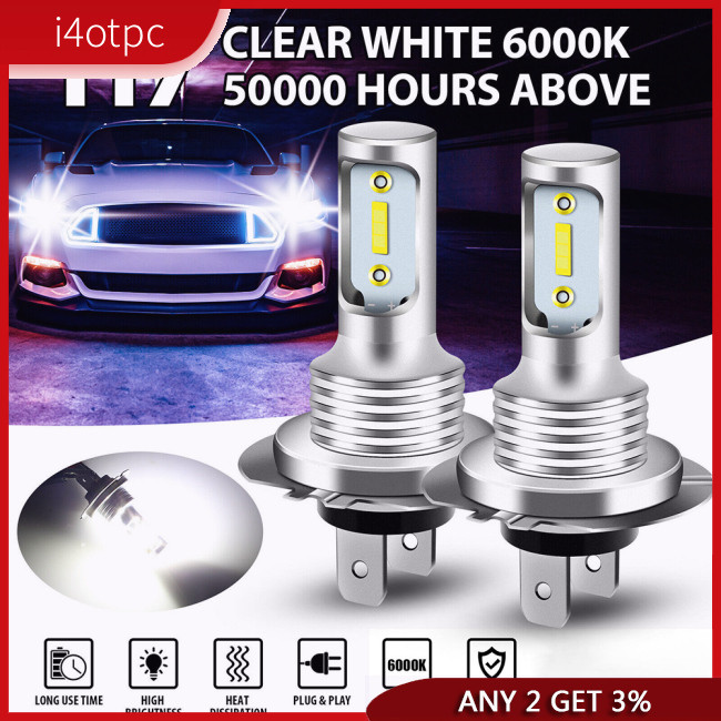 I4otpc 2 ชิ้น H7 Led ไฟหน้าหลอดไฟรถด้านหน้าหมอกโคมไฟสูงและต่ํา Beam Conversion ชุด 6000 K 110 W ...