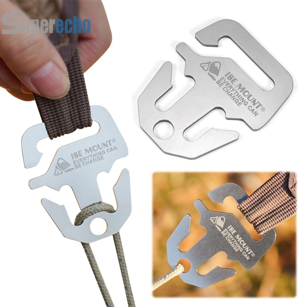 10 ชิ้นกันสาด Fixing Buckle เต็นท์สแตนเลสพร้อม Webbing Slot Tarp Anchor ...