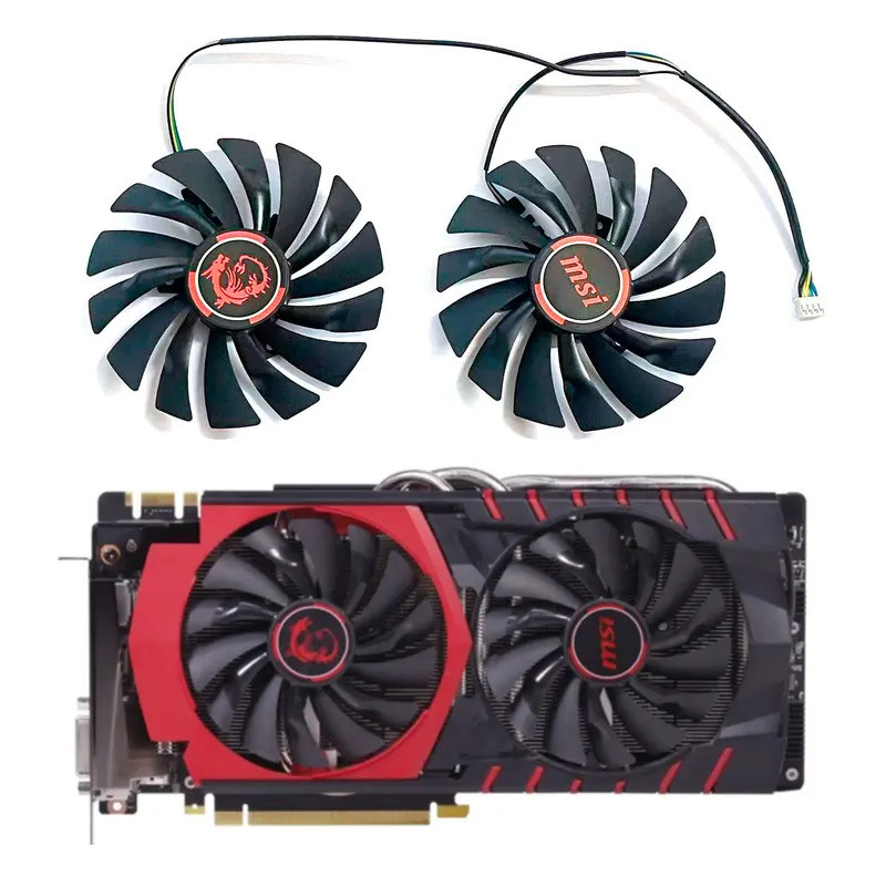 เหมาะสําหรับ MSI Radeon R9380 390 R7 370 RX470 กราฟิกการ์ดพัดลม 95 มม. ...