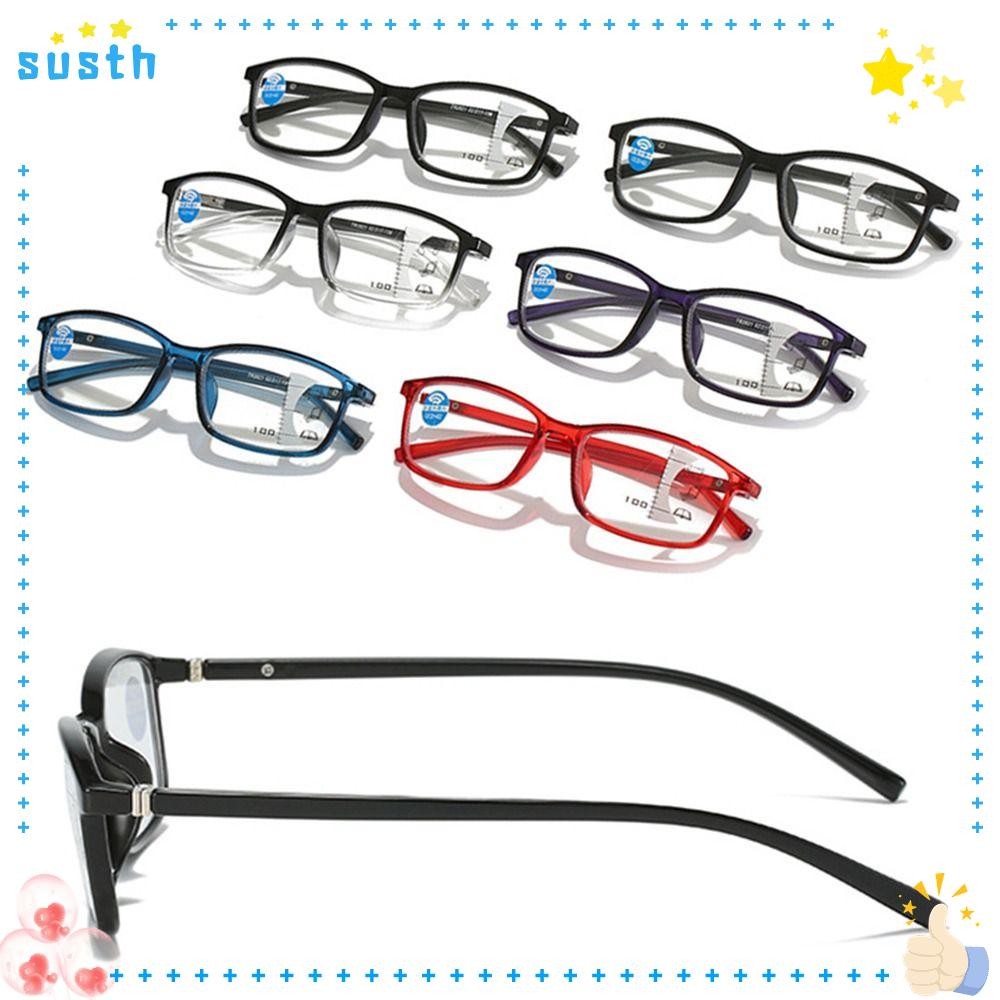 SUSTH แว่นอ่านหนังสือผู้ชายผู้หญิงกรอบป้องกันดวงตา Vintage Progressive ...