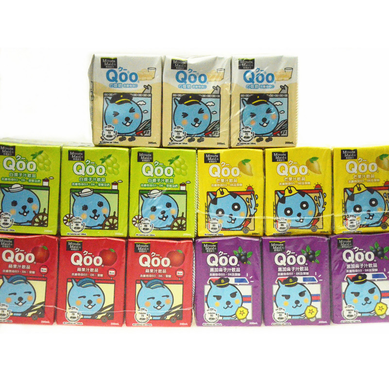 เครื่องดื่มนําเข้าฮ่องกง Meiliguo Qoo Qoo Young Sweet Juice แบล็คเคอร์แรนท์ น้ําแอปเปิ้ล นมถั่ว ...