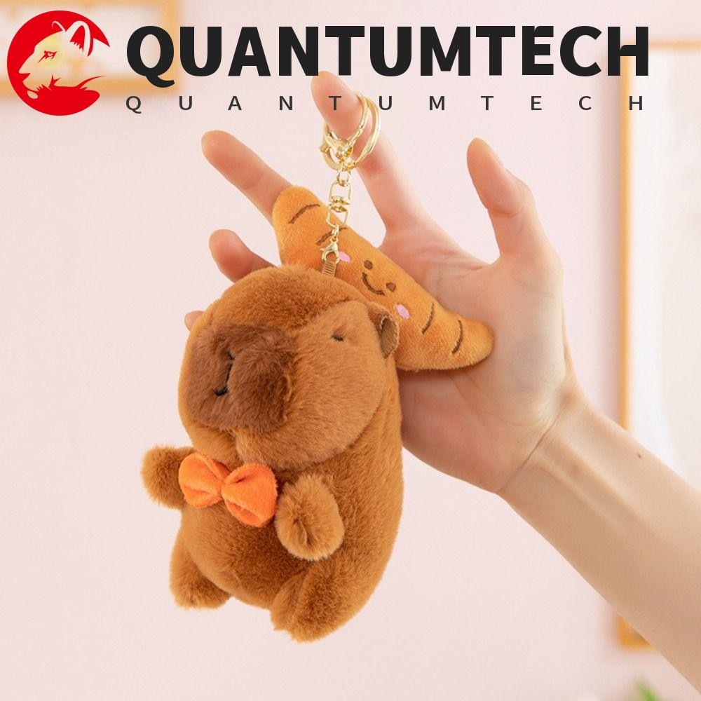 QUANTUMTECH Capybara พวงกุญแจตุ๊กตา,ยืดพร้อมเต่าตุ๊กตาพวงกุญแจคู่,ของขวัญคริสต์มาสหมุนได้การ์ตูน ...