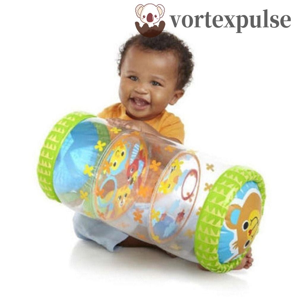 VORTEXPULSE ทารก Crawling Drum, PVC สีเขียว Inflatable Baby Crawling Roller ของเล่น, Early ...