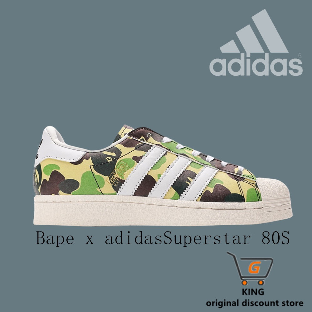 รองเท้าผ้าใบ BAPE X AD Originals SUPERSTAR 80s Classic SHELL HEAD TREND ...