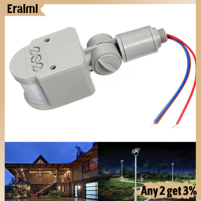 Emeralml LED กลางแจ้ง 85-265V อินฟราเรด PIR Motion Sensor เครื่องตรวจจับสวิตช์ไฟผนัง | Shopee ...