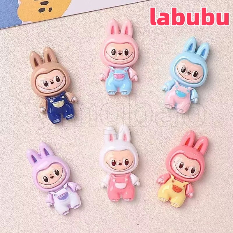 10 ชิ้น miniso labubu เรซิ่น flatback cabochons สําหรับเครื่องประดับ ...