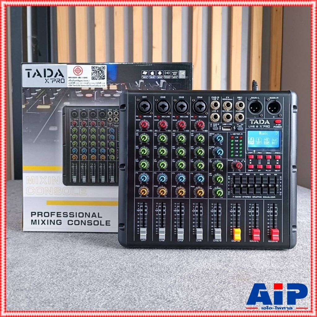 TADA LIVE-6 MIXER มิกเซอร์ ธาดา LIVE 6 LIVE6 Bluetooth มี USB เล่น Mp3 ...
