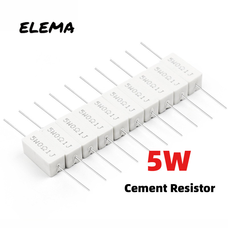 5w ตัวต้านทานซีเมนต์ 5% 0.1R-100R 0.22R 0.25R 0.5R 1R 2.2R 4.7R 5R 10R 15R 20R 22R 47R Ohm ตัว ...