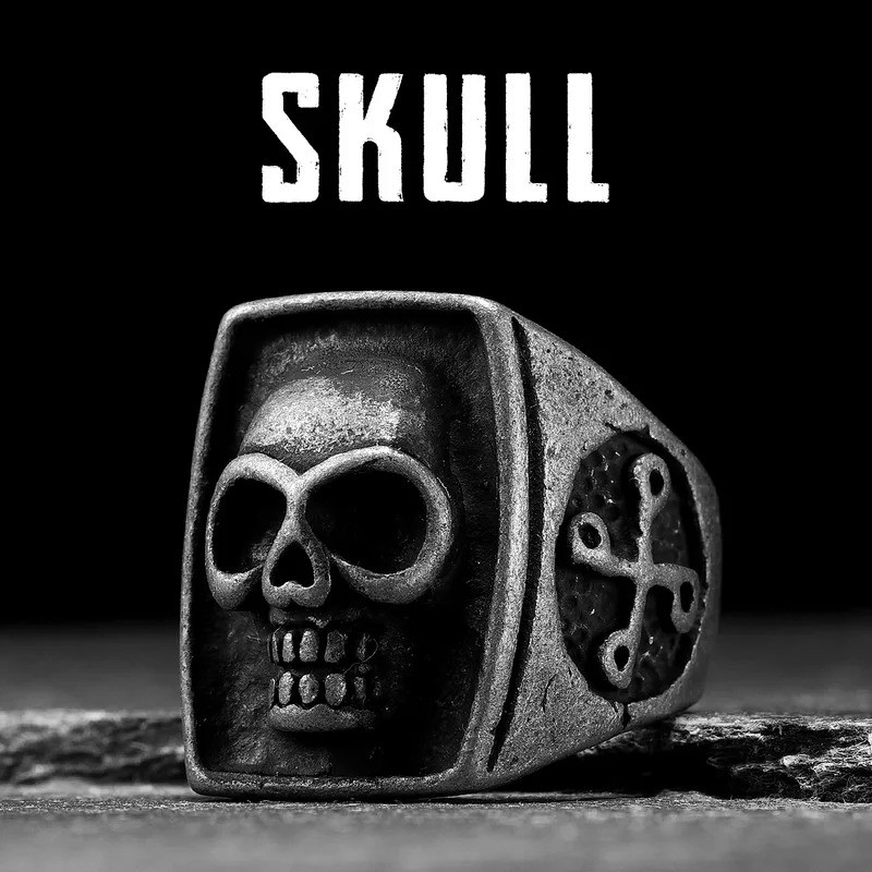 Phantom Skull Men Rings Stainless Steel Women Jewelry Punk Rock Vintage ...