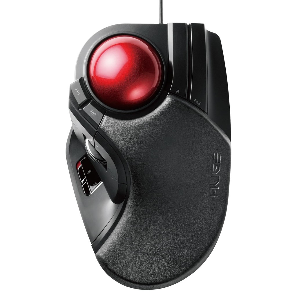 Elecom Wired Trackball Mouse with 8 Buttons and Tilt Function - Black ...