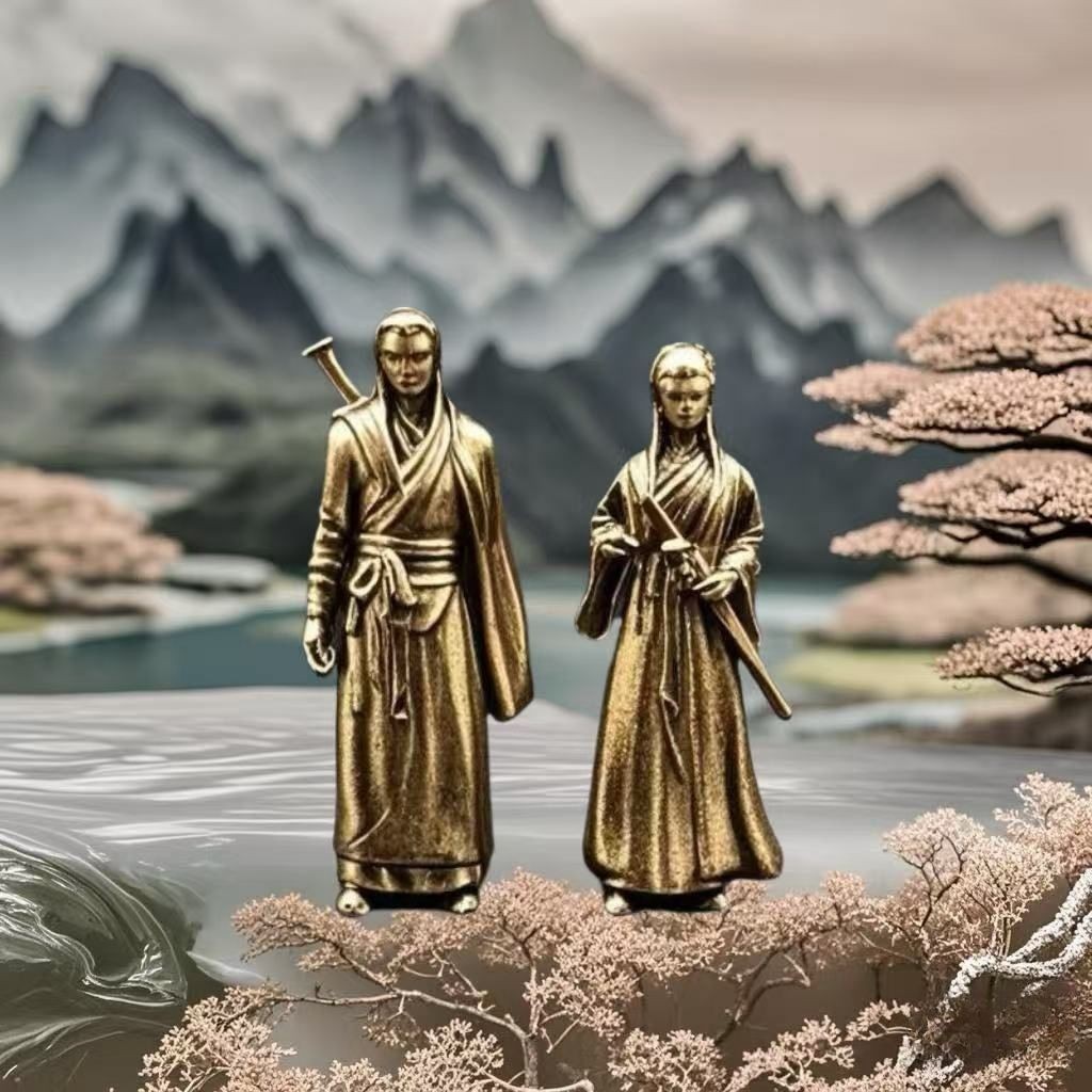 [ความสูงประมาณ 3 ซม.] Bronze Distressed God Condor Heroes Yang Guo ...