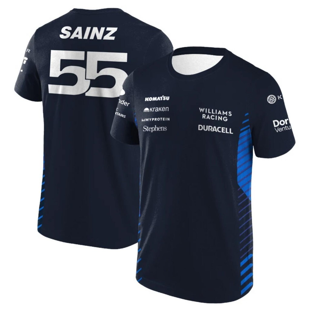 2025 ใหม่ F1 Racing SAINZ 55 Driver เสื้อยืด Williams พัดลมกีฬากลางแจ้ง ...