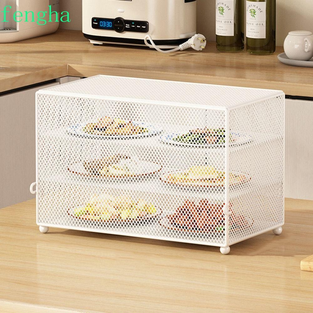 ฮวงฮา ฝาครอบผักตั้งโต๊ะ,ชั้นเก็บของในครัวทรงสี่เหลี่ยมวางซ้อนกันได้ ...